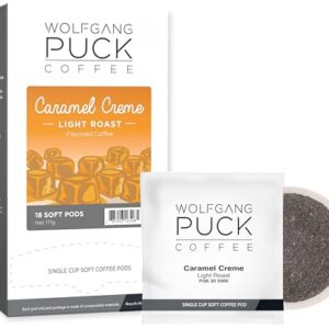 Wolfgang PuckCoffee, Caramel Cream, 9.5 Gram Soft Pods, 18 Count (Pack of 1)