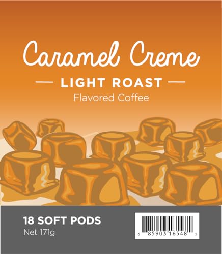 Wolfgang PuckCoffee, Caramel Cream, 9.5 Gram Soft Pods, 18 Count (Pack of 1)