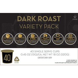 Roastmaster Reserve Dark Roast Coffee Variety Pack – 40ct. Limited-Batch Rare Coffee, Recyclable Single Serve Coffee Pods, k-cup compatible including 2.0