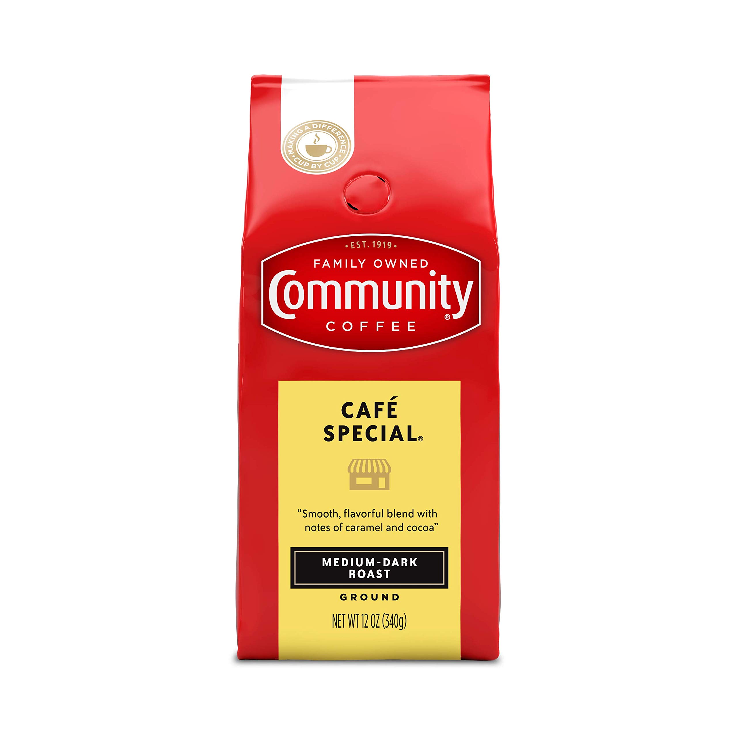 Community Coffee Café Special Blend, Medium Dark Roast Ground Coffee, 12 Ounce Bag (Pack of 1)