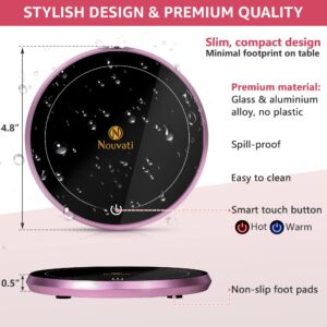 Nouvati Mug Warmer/Candle Warmer Plate/Coffee Warmer for Desk Auto Shut Off: Excellent Heating, 2 Heating Modes, Safety Features, Sleek & Compact Design; Tea Warmer (Rose Pink)