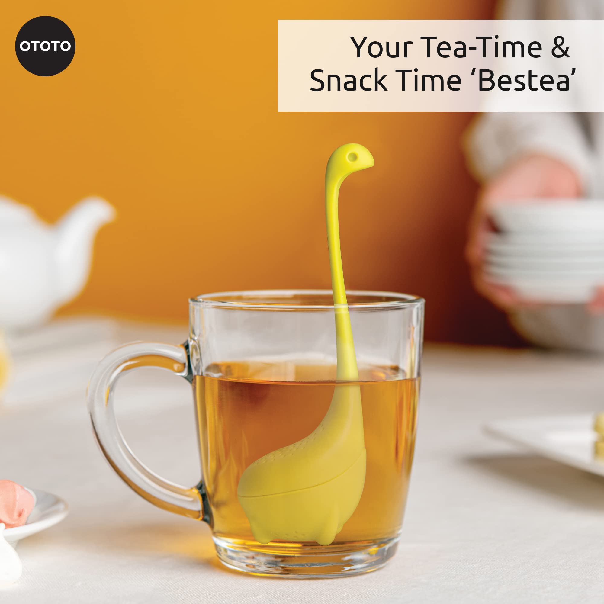 Cute Tea Infuser by OTOTO - Loose Leaf Tea Steeper, Tea Accessories, Tea Diffusers, Tea Infuser for Loose Leaf Tea, Tea Strainers, Cute Gifts, Tea Gift Set, Kitchen Gifts, Cooking Gadgets