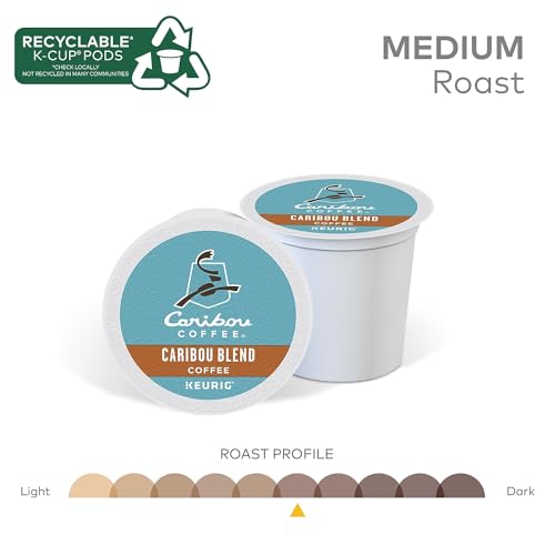 Caribou Coffee Keurig Single-Serve K-Cup Pods, Caribou Blend Medium Roast Coffee, 24 Count