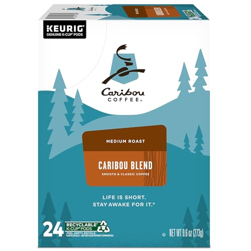 Caribou Coffee Keurig Single-Serve K-Cup Pods, Caribou Blend Medium Roast Coffee, 24 Count