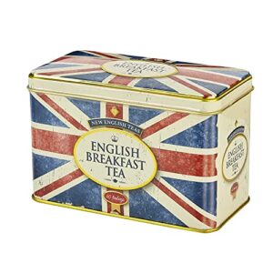 New English Teas Union Jack Tea Tin with 40 English Breakfast Teabags, British Souvenir