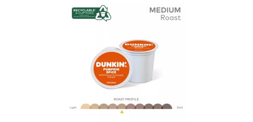 Dunkin Donuts Pumpkin Spice Coffee, 22 coffee pods, compatible with Keurig Coffee Makers