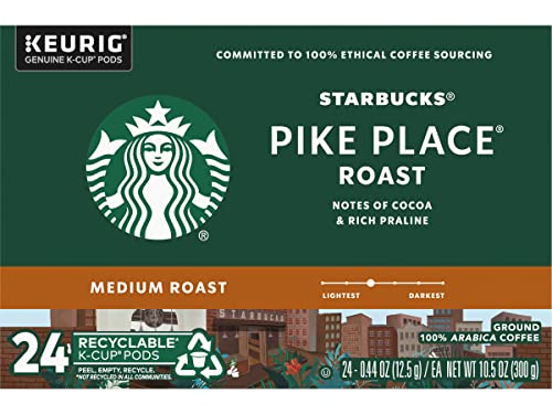 Starbucks Pike Place Roast, K-Cup Portion Pack for Keurig K-Cup Brewers, 24 K-Cups (Pack of 2)