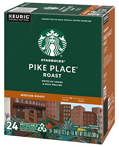 Starbucks Pike Place Roast, K-Cup Portion Pack for Keurig K-Cup Brewers, 24 K-Cups (Pack of 2)