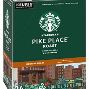 Starbucks Pike Place Roast, K-Cup Portion Pack for Keurig K-Cup Brewers, 24 K-Cups (Pack of 2)