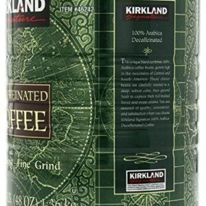 Kirkland Signature 100% Colombian Dark Roast Decaffeinated Ground Coffee, 3 Pound (Pack of 2)