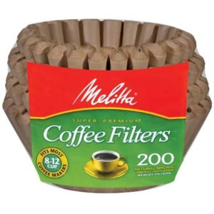 melitta 62957 8 to 12 cup natural brown basket coffee filters 200 count (pack of 2)