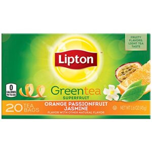 lipton green tea, orange passionfruit & jasmine, 20 count box