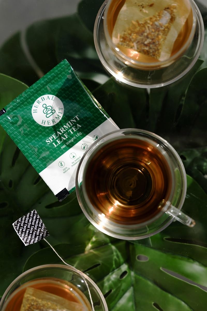 Spearmint Tea (50 Tea Bags) with Natural Spearmint Leaves Herbal Tea in Caffeine Free Easy to Use Tea Bags