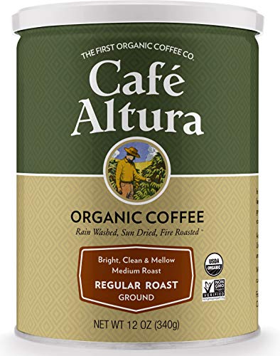 Cafe Altura Ground Organic Coffee, Regular Roast, 12 Ounce (Pack of 3)