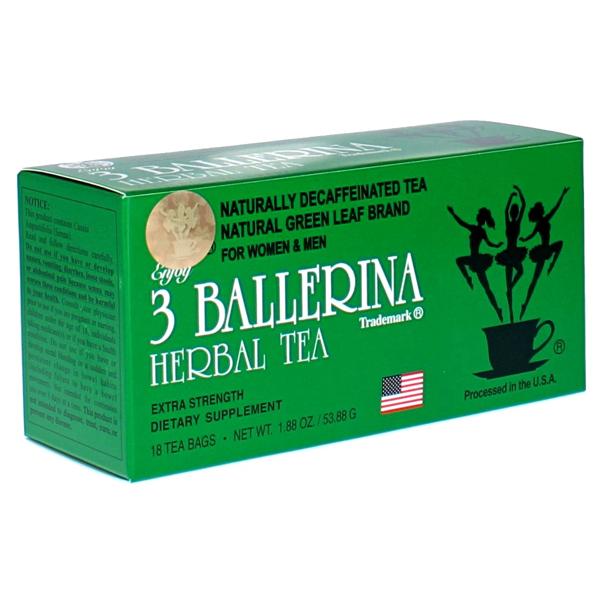 3 Ballerina Herbal Tea Extra Strength 18 Count (Pack of 4)