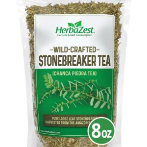 HerbaZest Chanca Piedra Tea (Stonebreaker/Stone Breaker) - 8oz (225g) - Premium Wild-Crafted & 100% Pure Loose Leaves & Stems