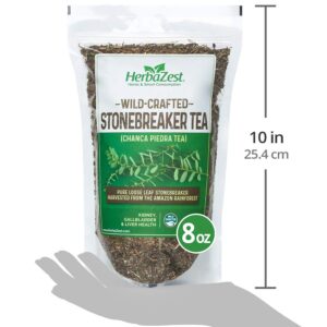 HerbaZest Chanca Piedra Tea (Stonebreaker/Stone Breaker) - 8oz (225g) - Premium Wild-Crafted & 100% Pure Loose Leaves & Stems