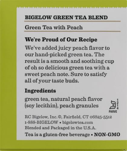 Bigelow Green Tea w/ Peach Tea Bags, 20 ct