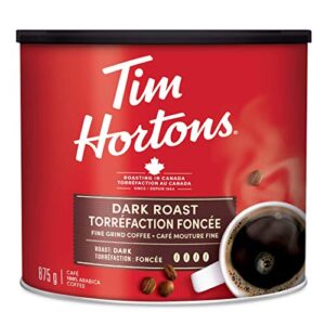 tim horton's 100% arabica dark roast, ground coffee, 875g/30.86 ounce