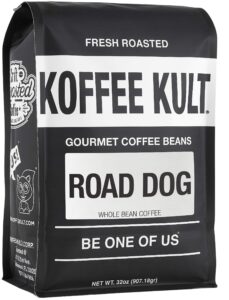 koffee kult road dog dark roast coffee beans (whole bean,32oz)