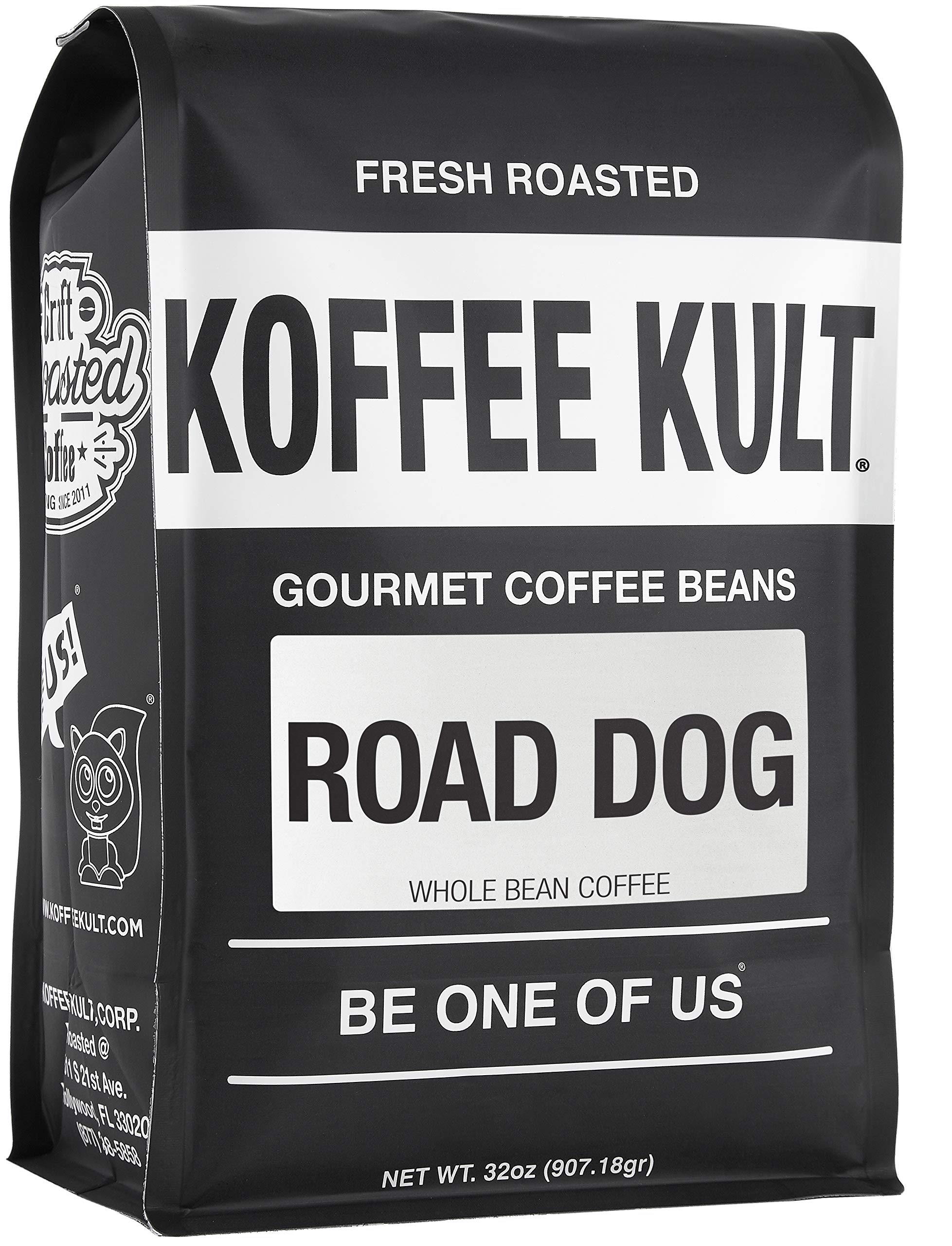 Koffee Kult Road Dog Dark Roast Coffee Beans (whole bean,32oz)