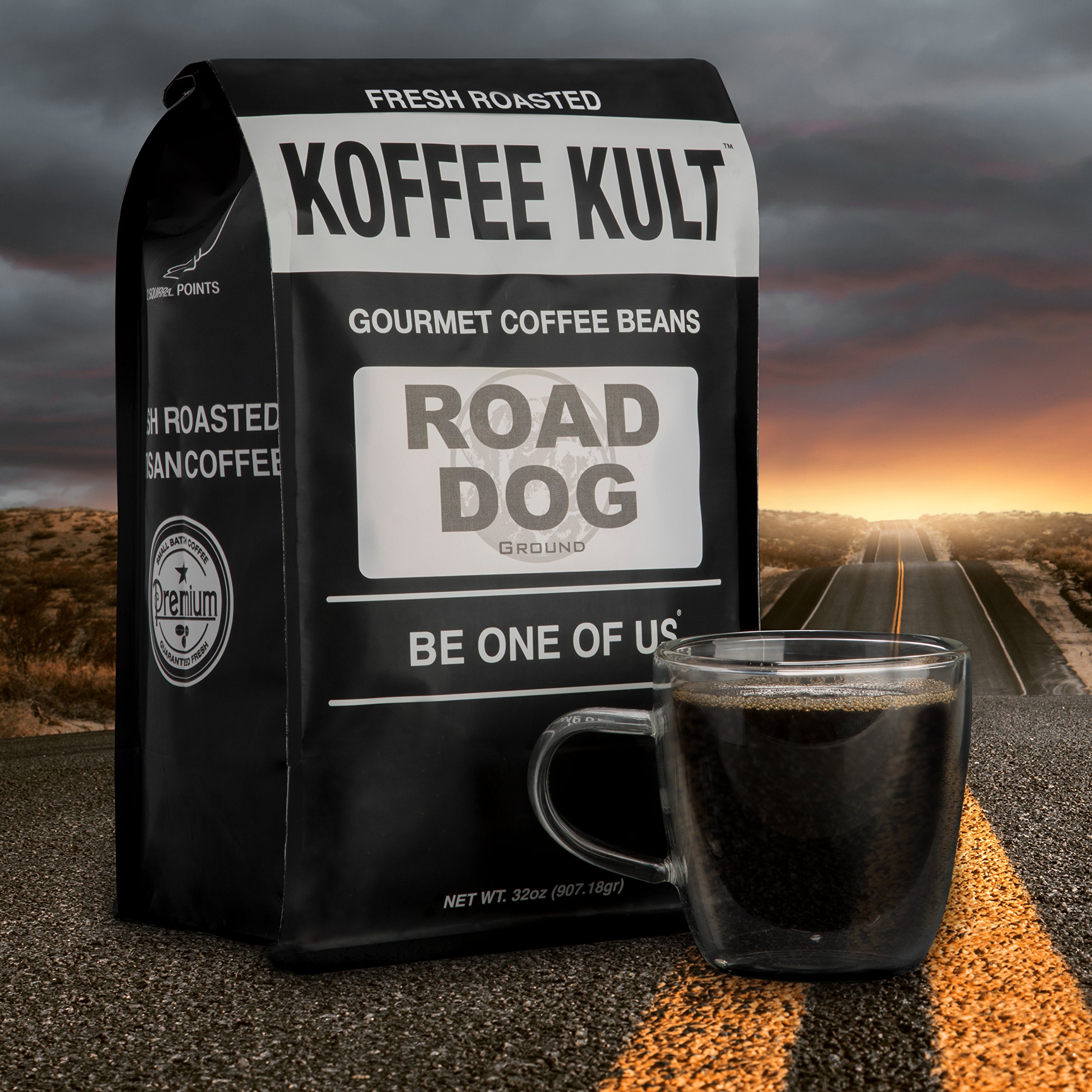 Koffee Kult Road Dog Dark Roast Coffee Beans (whole bean,32oz)