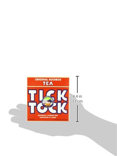 TICK TOCK TEAS Organic Rooibos Tea Bags, Organic Original Rooibos Tea, 40 Count