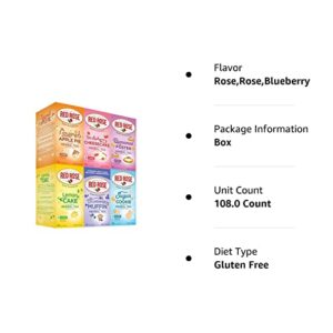 Red Rose Sweet Temptations Bundle! 6 Flavor Sugar Cookie, Banana Foster, Caramel Apple Pie, Blueberry Muffin, Lemon Cake & Strawberry Cheesecake! 0 Calories, Gluten Free and Caffeine Free Herbal Tea!