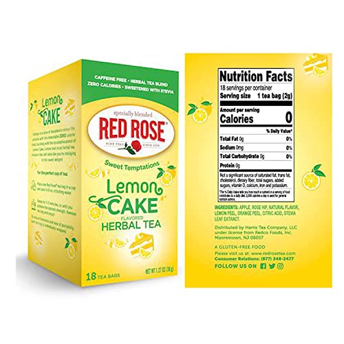 Red Rose Sweet Temptations Bundle! 6 Flavor Sugar Cookie, Banana Foster, Caramel Apple Pie, Blueberry Muffin, Lemon Cake & Strawberry Cheesecake! 0 Calories, Gluten Free and Caffeine Free Herbal Tea!