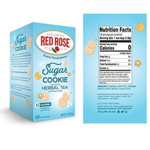 Red Rose Sweet Temptations Bundle! 6 Flavor Sugar Cookie, Banana Foster, Caramel Apple Pie, Blueberry Muffin, Lemon Cake & Strawberry Cheesecake! 0 Calories, Gluten Free and Caffeine Free Herbal Tea!