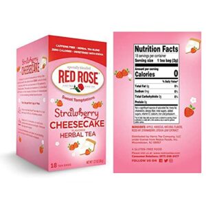 Red Rose Sweet Temptations Bundle! 6 Flavor Sugar Cookie, Banana Foster, Caramel Apple Pie, Blueberry Muffin, Lemon Cake & Strawberry Cheesecake! 0 Calories, Gluten Free and Caffeine Free Herbal Tea!