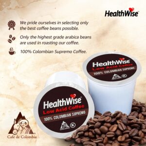 HealthWise Low Acid 100% Colombian Kcups Keurig Compatible - 36 Count (Pack of 1)