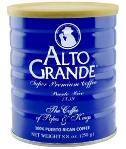 alto grande super premium coffee ground, single origin, puerto rico, 8.8 ounce canister