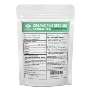 Organic Dried Pine Needle Tea Bags - Pine Needle Herbal Tea for Immune Support & Antioxidant, Caffeine Free, Natural Suramin, 30 Tea bags