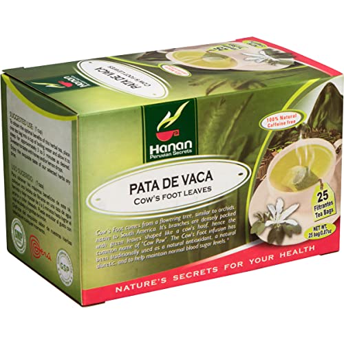 Hanan Peruvian Secrets Cow's foot (Pata de Vaca) Tea | 100% All-Natural Bauhinia forficata from Peru traditionally used to promote overall health and well-being | 25 Tea Bags