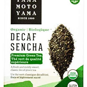 Yamamotoyama Organic Decaf Sencha Green Tea Bag, 18 ct (1 Pack), Decaffeinated