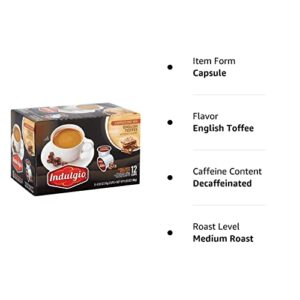 Indulgio English Toffee Single Serve medium roast Brew Cups, 12 count