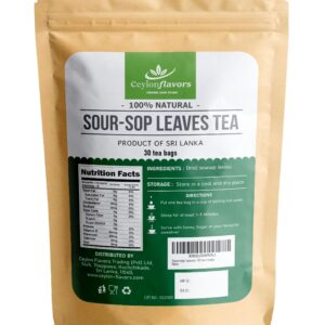 Ceylon Soursop Tea Leaves | 100% Natural Soursop Tea Bags Pack of 30 | Sourced From Sri Lanka