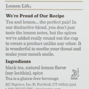 Bigelow Lemon Lift Tea Bags - 20 Count (Pack of 3)