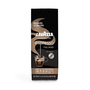 lavazza espresso italiano whole bean coffee 100% arabica rich-bodied medium roast with delicious, fragrant flavor and aromatic notes, 12 oz soft bag