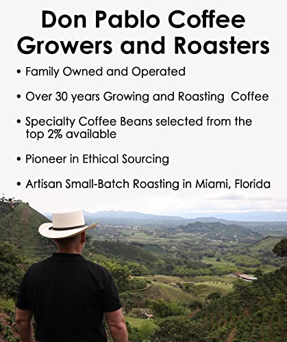 2LB Don Pablo Colombian Decaf - Swiss Water Process Decaffeinated - Medium-Dark Roast - Whole Bean Coffee - Low Acidity - 2 Pound (2 lb) Bag