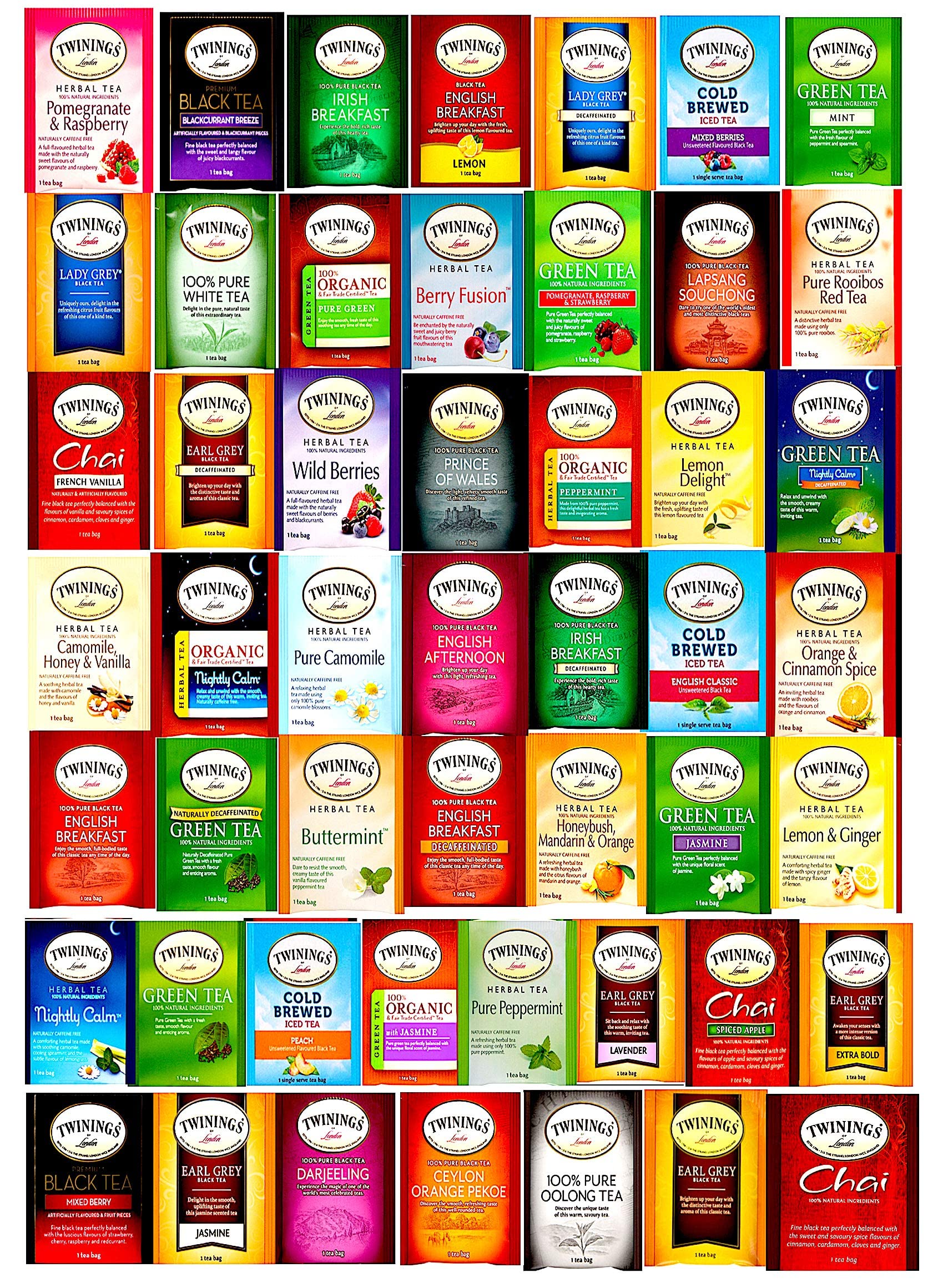 Tea Bags Sampler Assortment Variety Pack Gift Box 45 Count Tea Bags & 10 Honey Sticks - Perfect Variety - English Breakfast, Green, Black, Herbal, Chai Tea and more (Green)