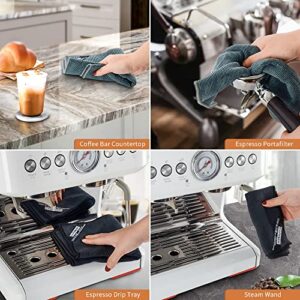 Barista Micro Cleaning Towels Pack - CAFEMASY 4pcs Soft Absorbent Non-Abrasive Micro Cleaning Cloth for Barista to Clean Steam Wand Coffee or Espresso Machine