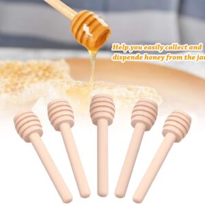 Premium 50-Pack 3 Inch Mini Wooden Honey Dipper Stick, Individually Wrapped,Pefect for Wedding Shower Party Favors Honey Jar spoon or Honey Wands mini