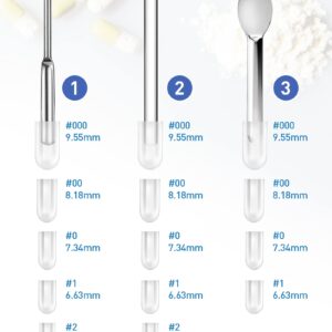 Capsule Filling Machine Kits, Micro Lab Spoon Spatula Tamper Tool for Fast and Easy Gel Capsule Filling, Gel Cap Capsule Pill Filler Machine - #000 00 0 1 2 3