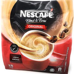 Nescafé 3 in 1 Instant Coffee Sticks ORIGINAL - Best Asian Coffee Imported from Nestle Malaysia (28 Sticks)