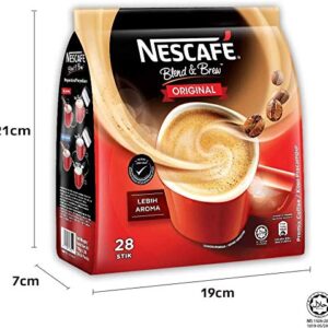 Nescafé 3 in 1 Instant Coffee Sticks ORIGINAL - Best Asian Coffee Imported from Nestle Malaysia (28 Sticks)