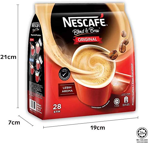 Nescafé 3 in 1 Instant Coffee Sticks ORIGINAL - Best Asian Coffee Imported from Nestle Malaysia (28 Sticks)