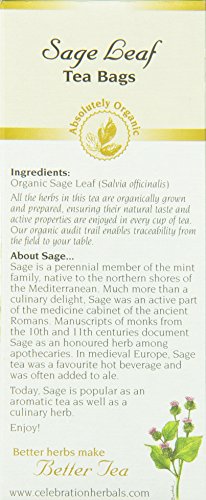 CELEBRATION HERBALS Sage Leaf Organic 24 Bag, 0.02 Pound