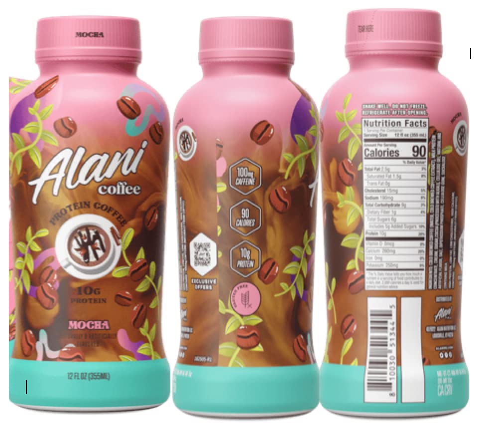 Alani Coffee Shakes Mocha, Maple Donut, Cappuccino, & Vanilla Variety Pack - 4 Bottles